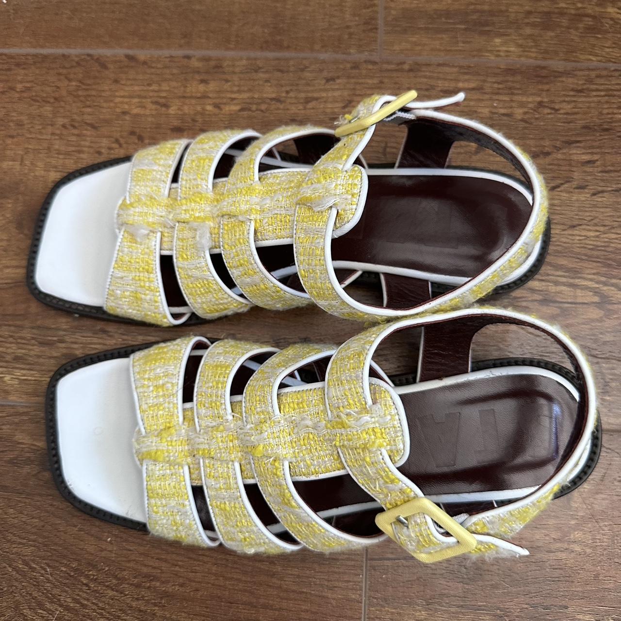 CUTEST Staud sandals. Super classy yellow and white... - Depop