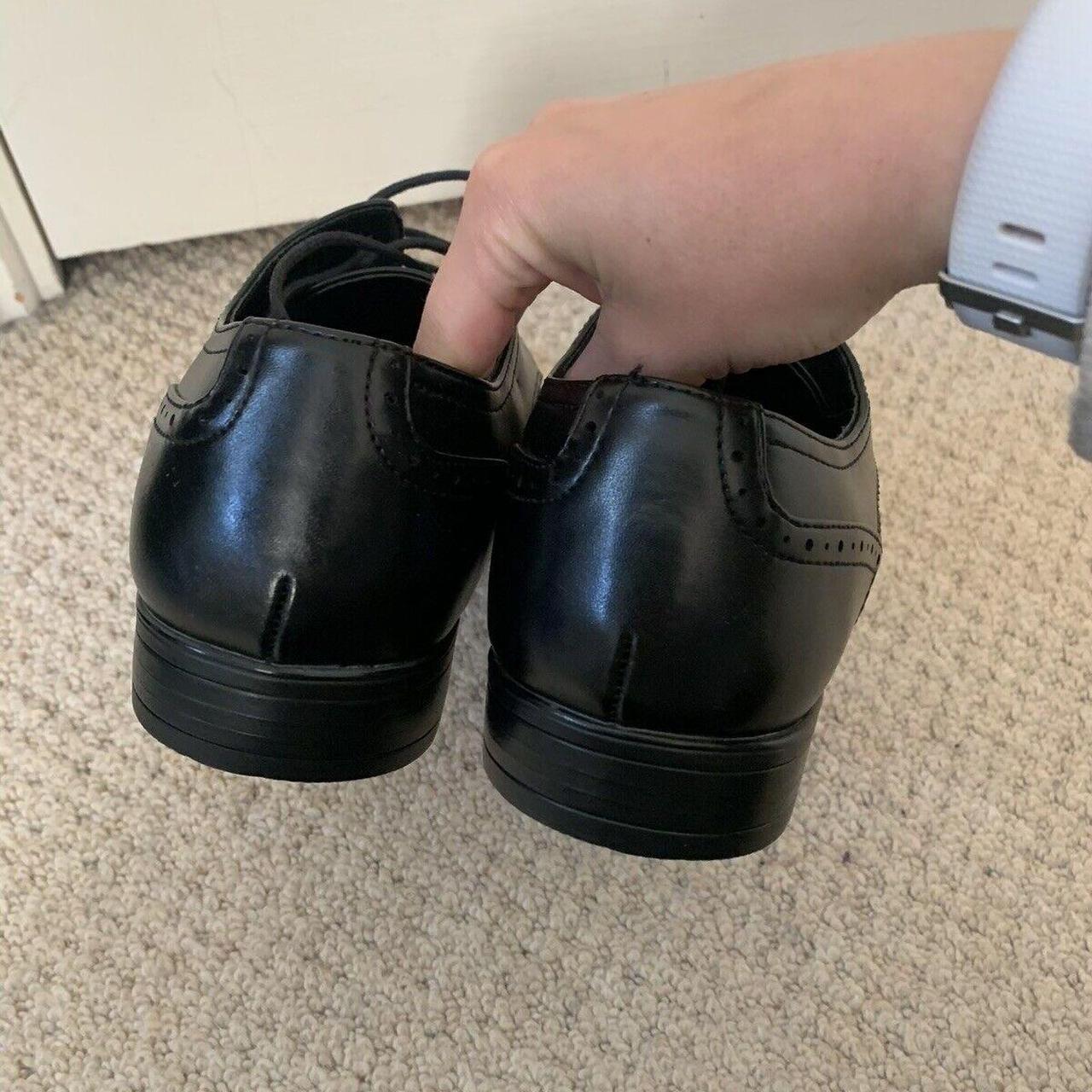 black smart formal shoes mens size 7 with labels - Depop