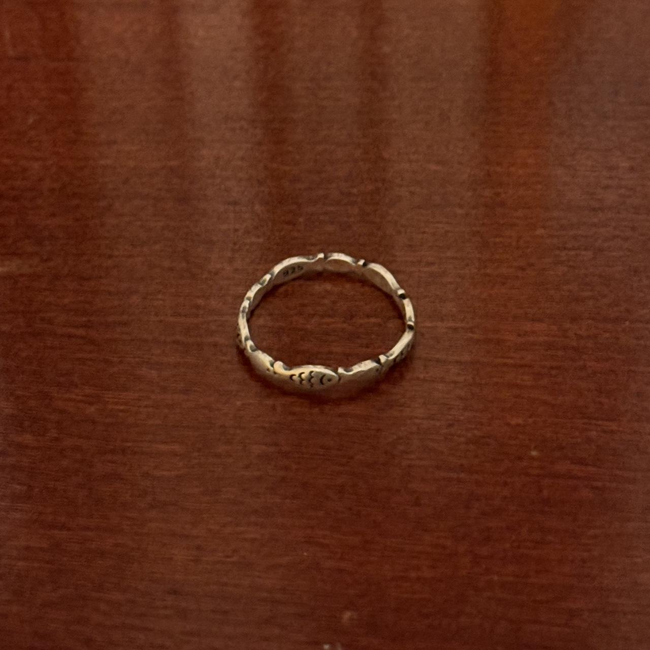 925 Sterling Silver fish ring size 7 #jewelry... - Depop