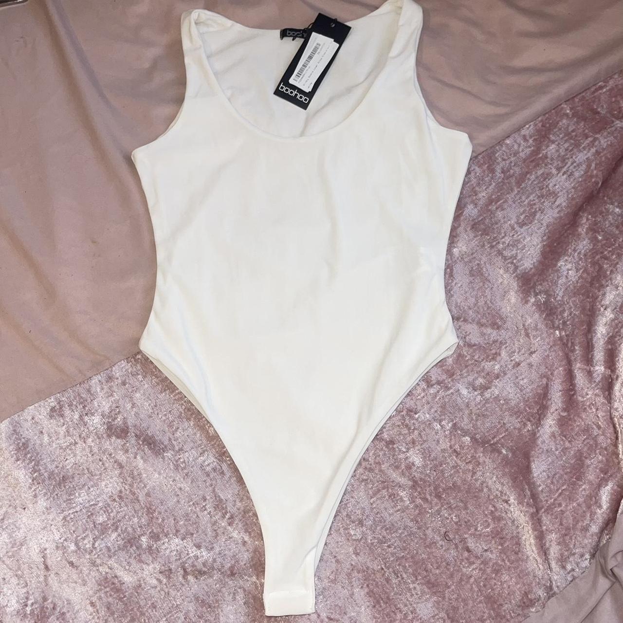 Boohoo Women's White Bodysuit | Depop