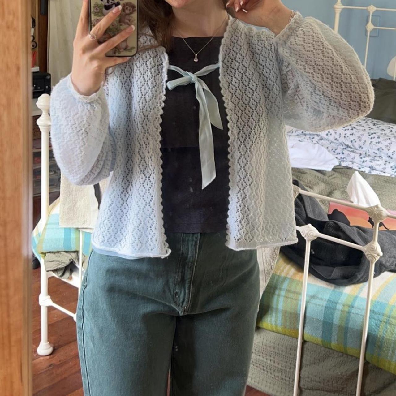 Baby blue cardigan - Depop