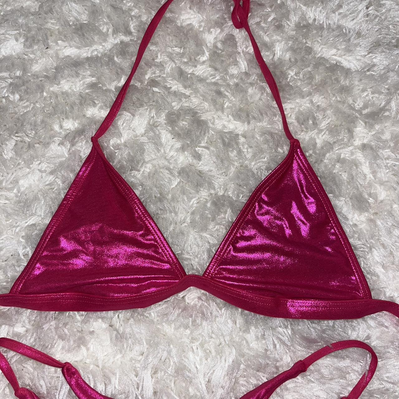 HOT PINK SHINY STRING BIKINI💓💓 -this was a... - Depop