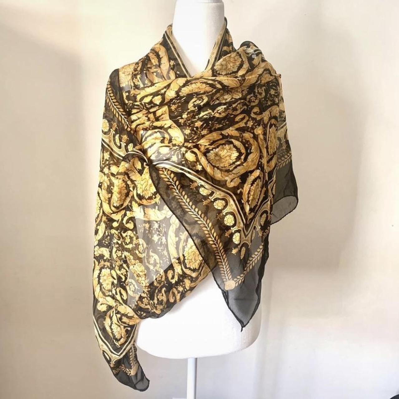 Versace Barocco silk long scarf from VERSACE... - Depop