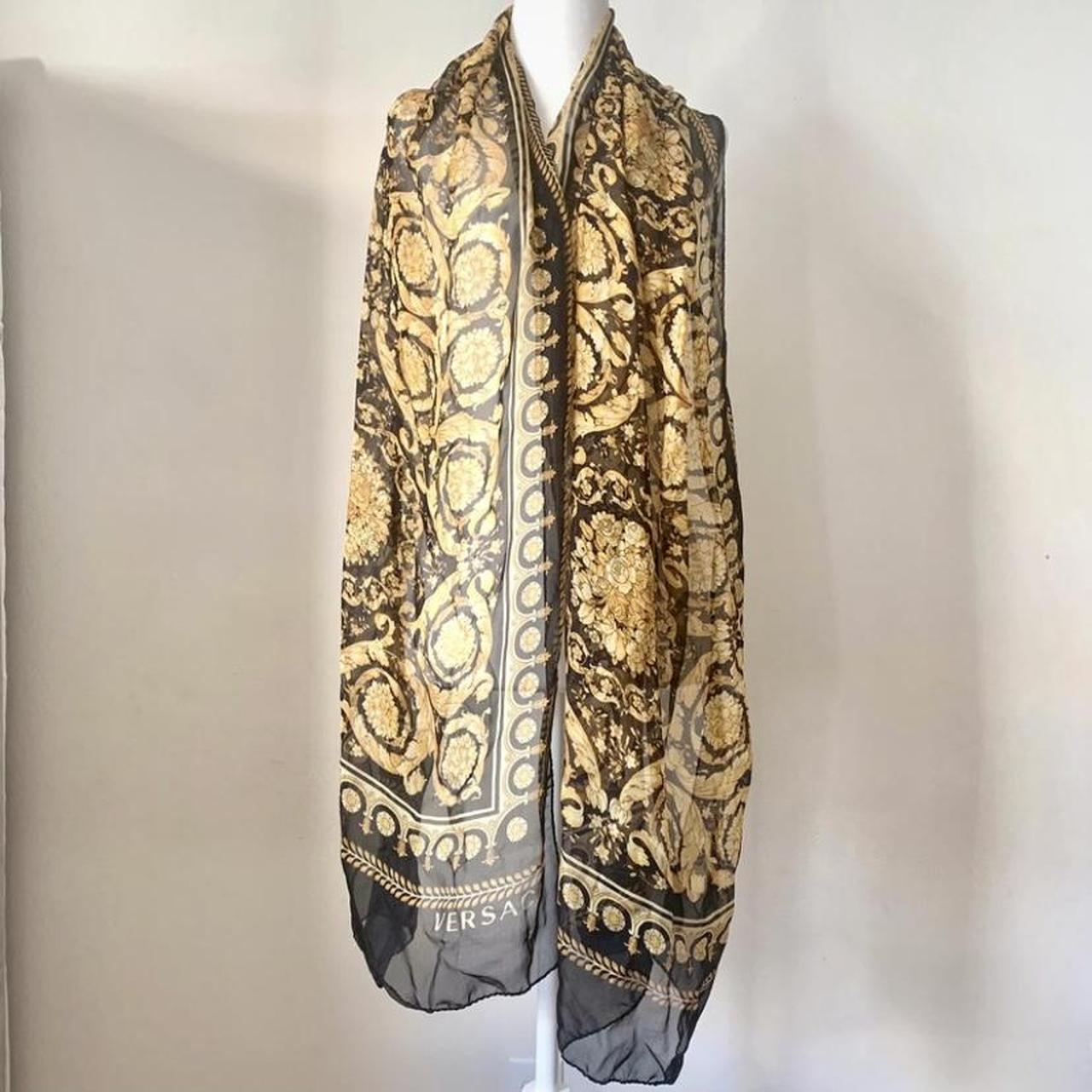 Versace Barocco silk long scarf from VERSACE... - Depop