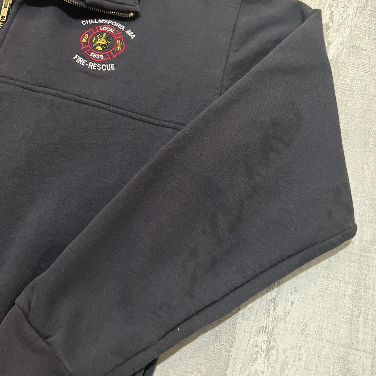 VTG Game Workwear Fire EMT Paramedic 1/4 Zip Navy... - Depop