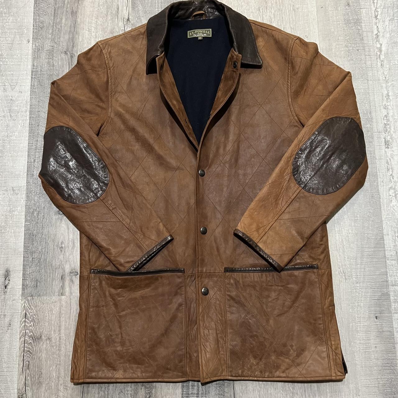 J.L. Powell The Sporting Life Brown Leather Patched... - Depop