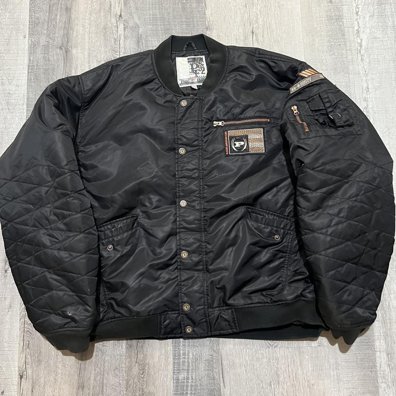 Phat Farm MA-1 Style Black Military Hip Hop Baggy... - Depop