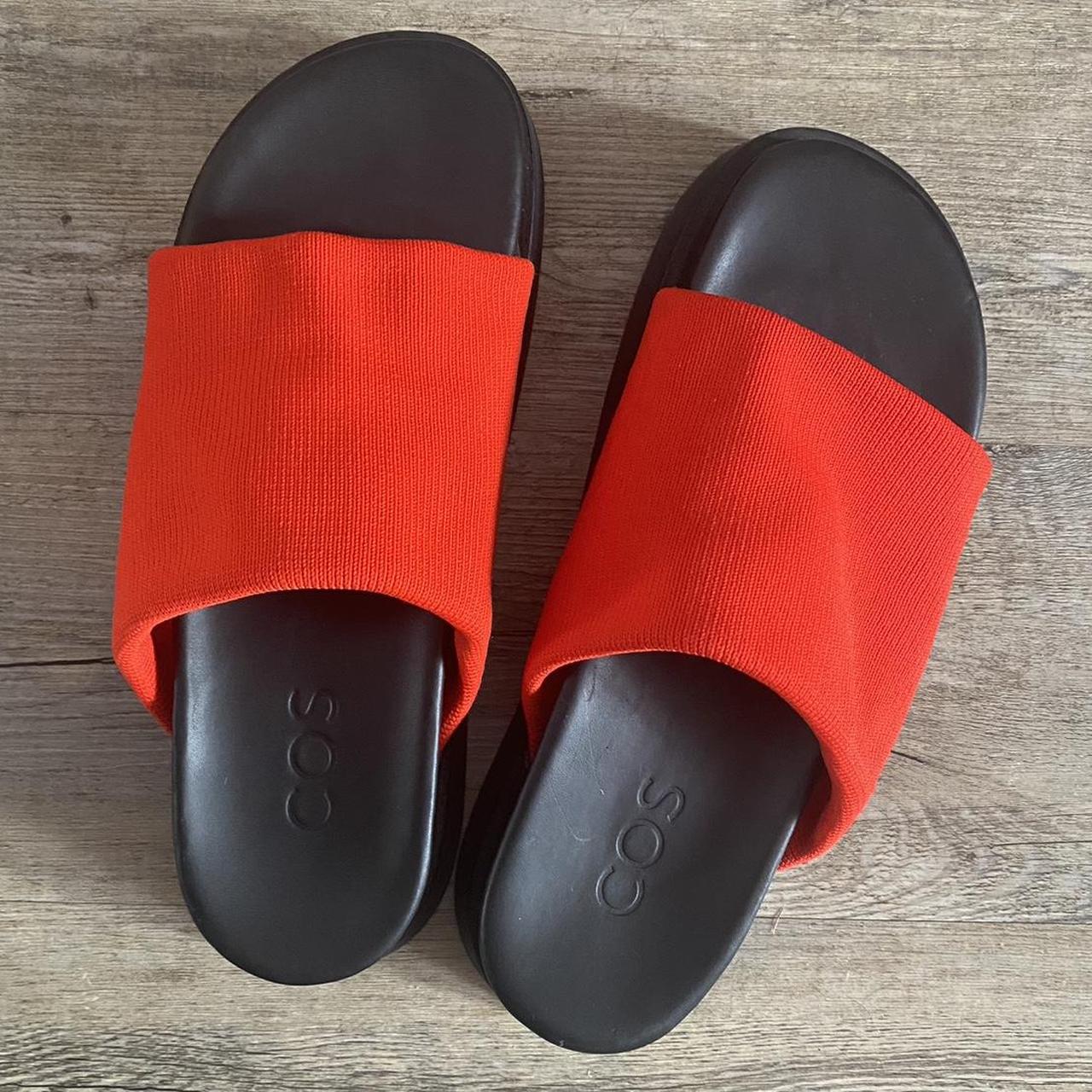 Red cos knitted slides Size 39 but more of a... - Depop
