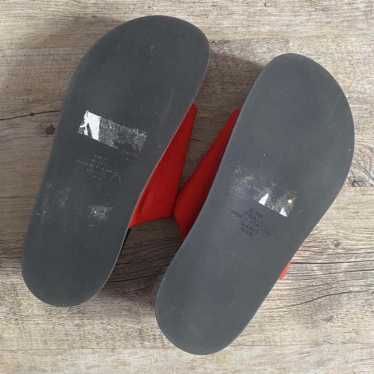 Red cos knitted slides Size 39 but more of a... - Depop