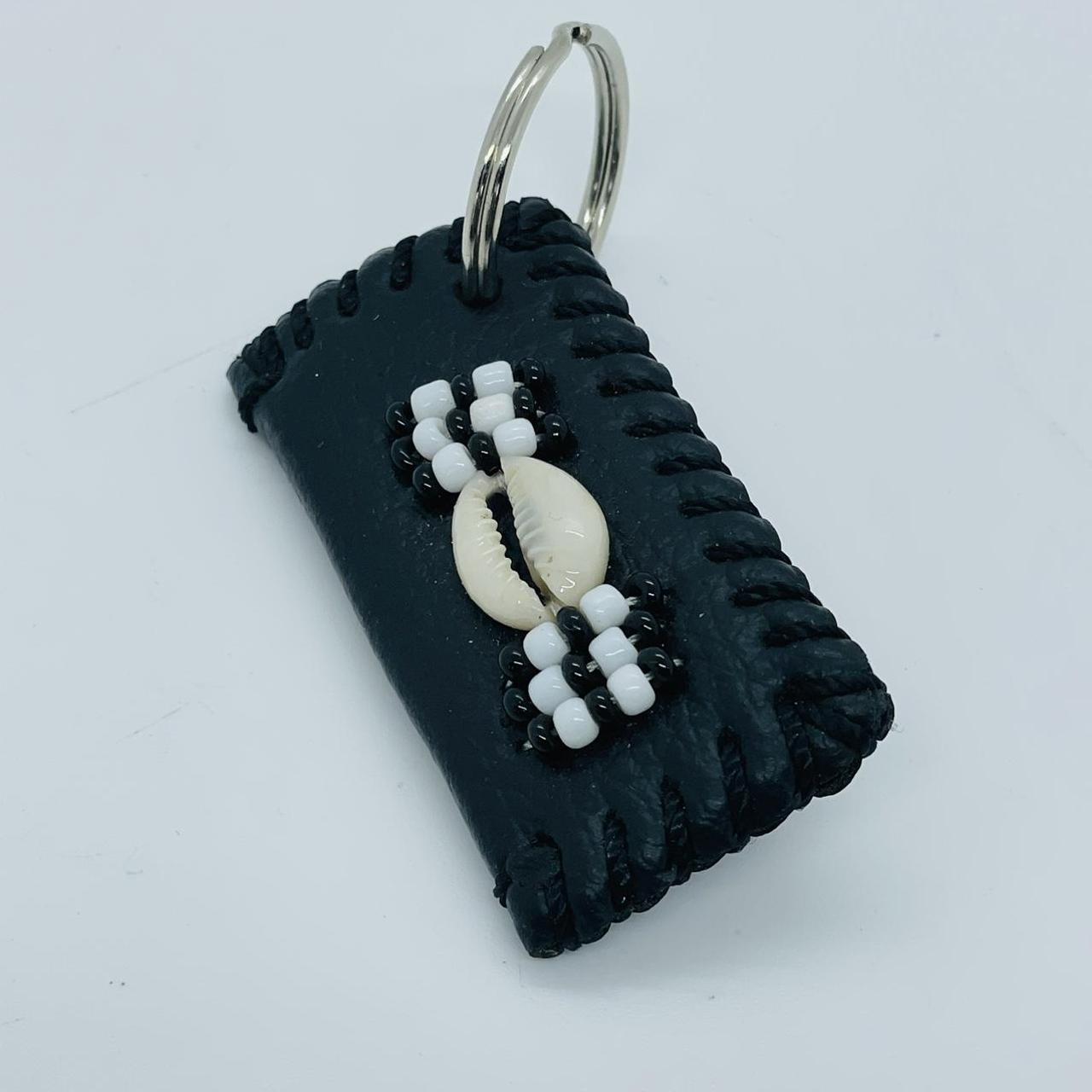 Africa handmade Leather Beads Keyring Keychain. Gift... - Depop