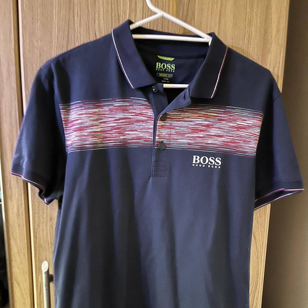 Navy blue Hugo boss smart polo top Size medium but... - Depop