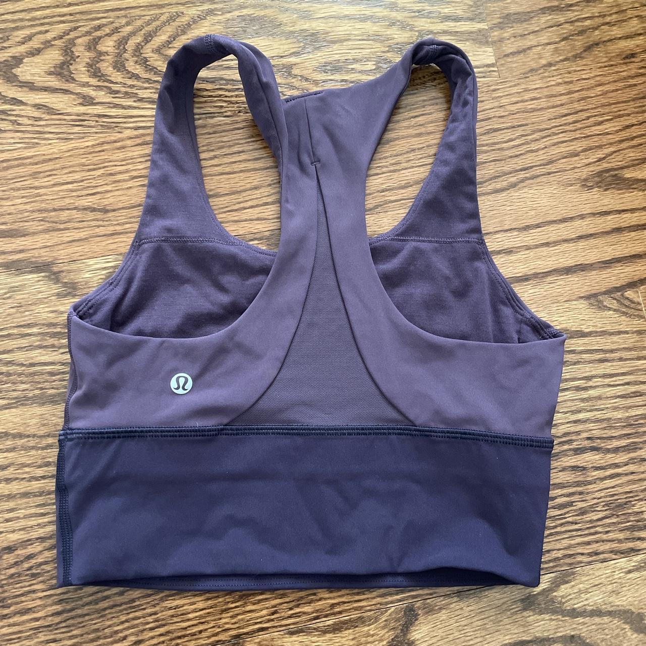 Lululemon Women's Pink and Purple Crop-top | Depop