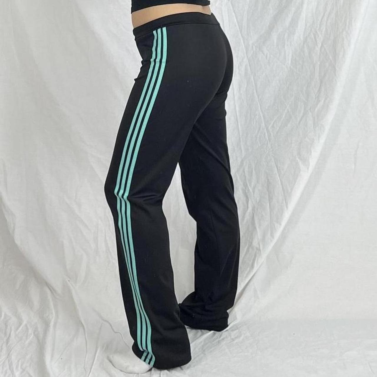 gorgeous teal and black adidas yoga pants vintage... - Depop