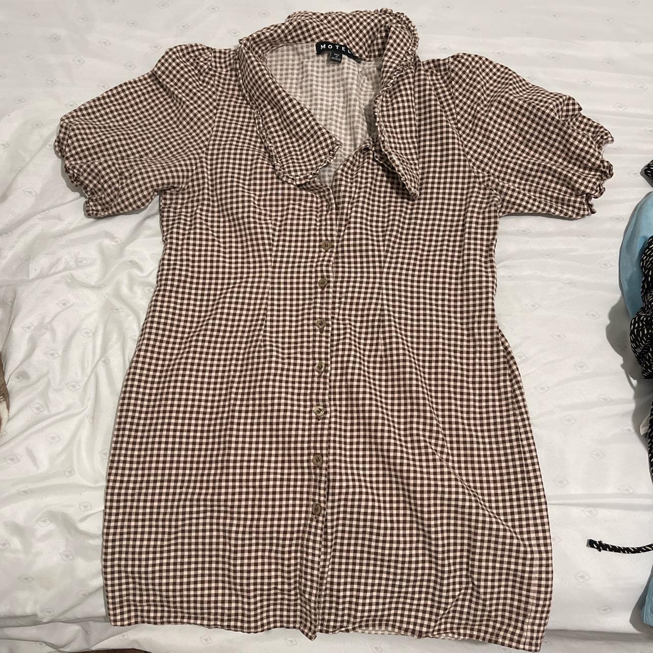 Brown plaid motel rocks dress. Worn a couple of... | Depop
