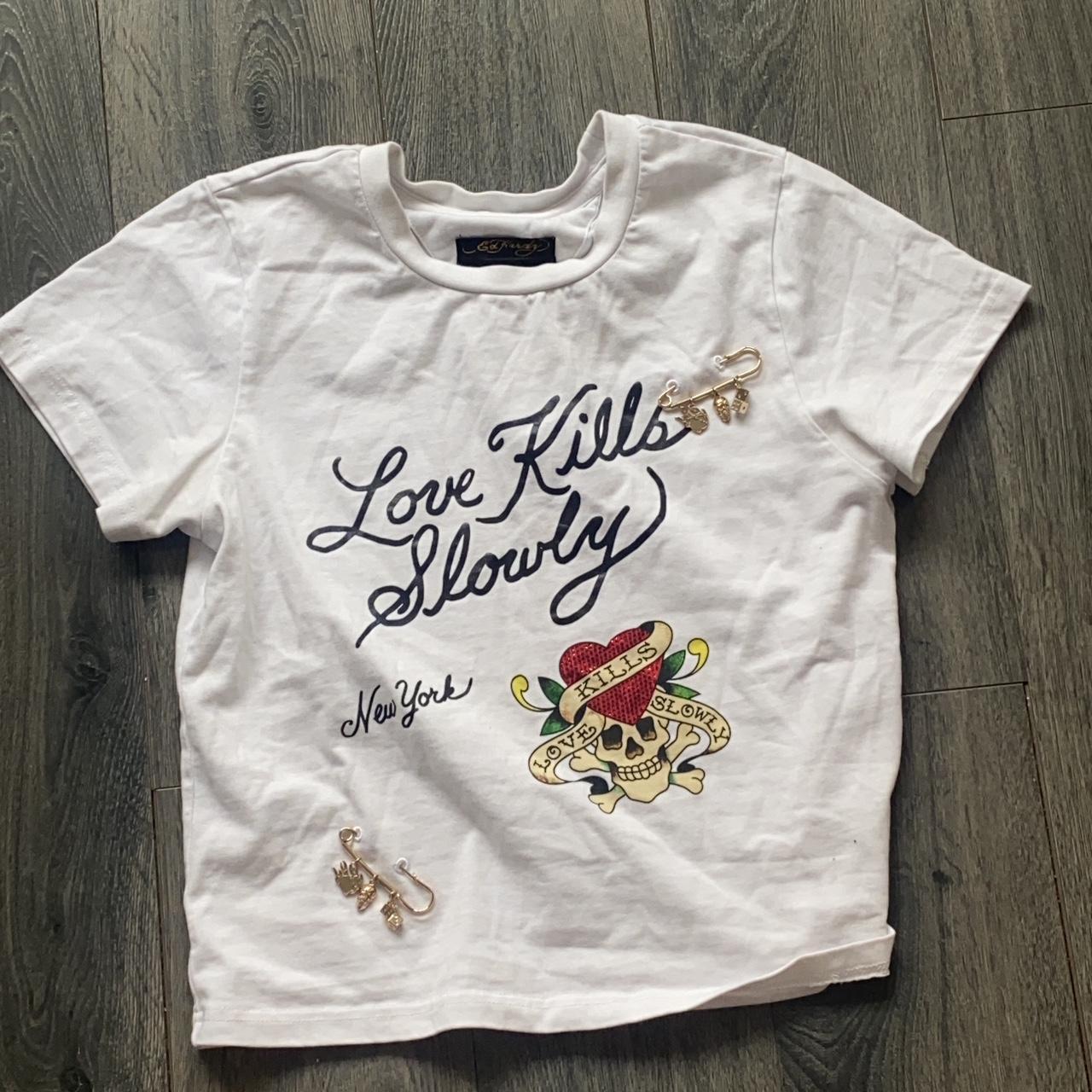 Perfect condition Ed hardy baby tee From urban... - Depop