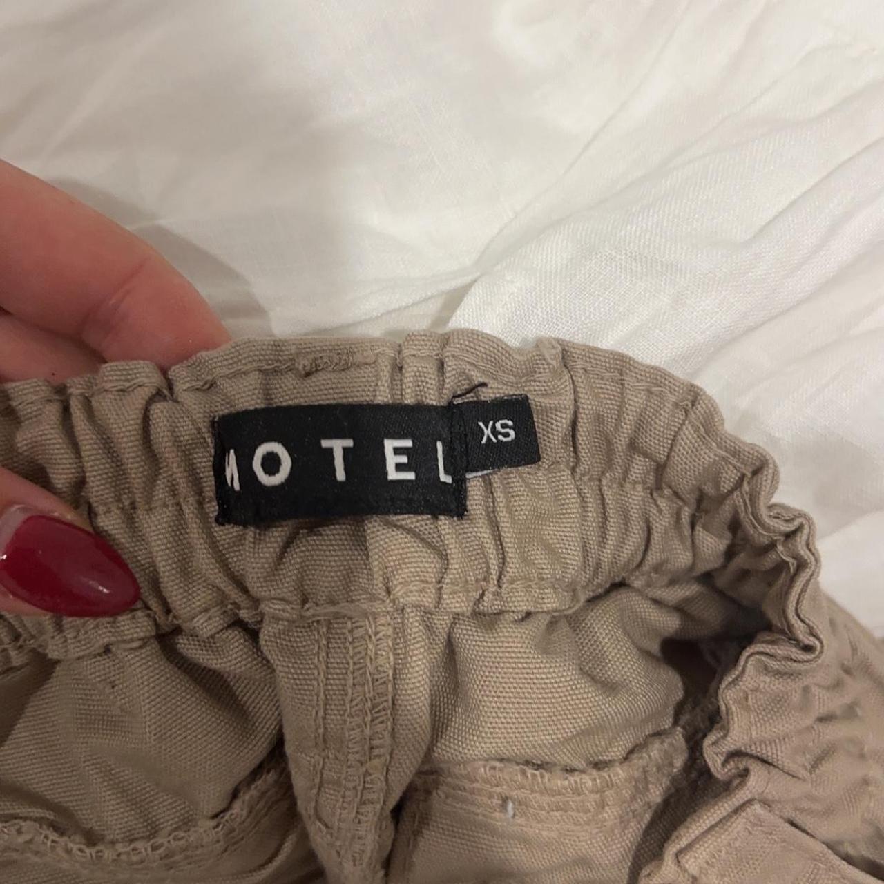 motel rocks low rise tan / beige / brown cargos worn... - Depop