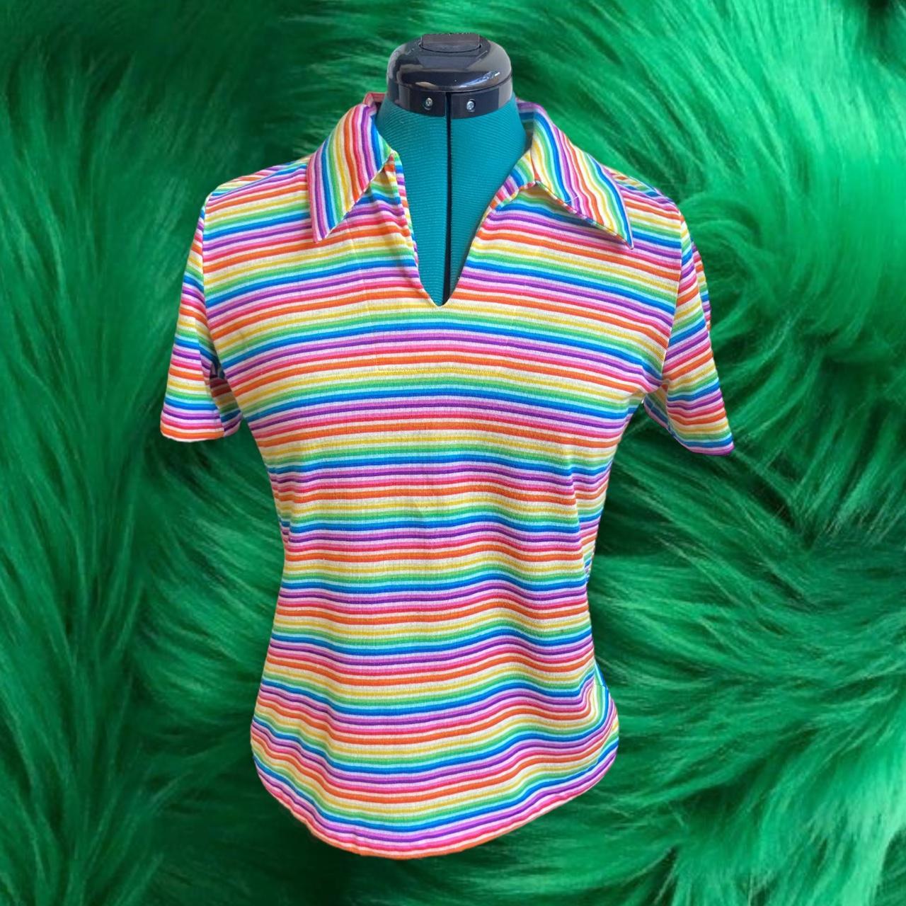 1970s VINTAGE RAINBOW TOP Serious groover style.... - Depop