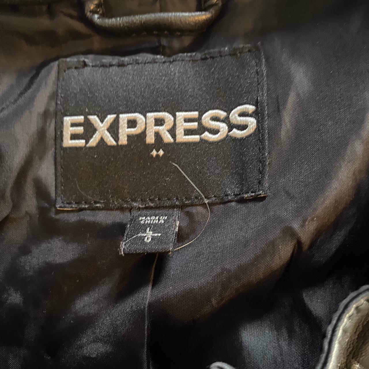 Express Leather Jacket perfect condition besides... - Depop