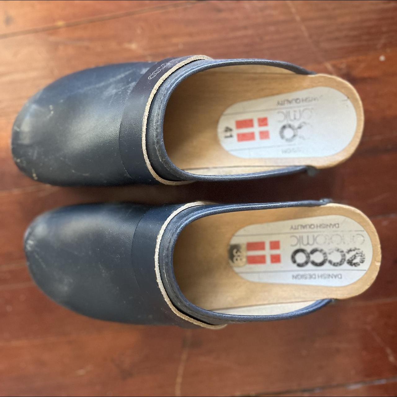 great y2k vintage danish wooden ecco clogs! in... - Depop