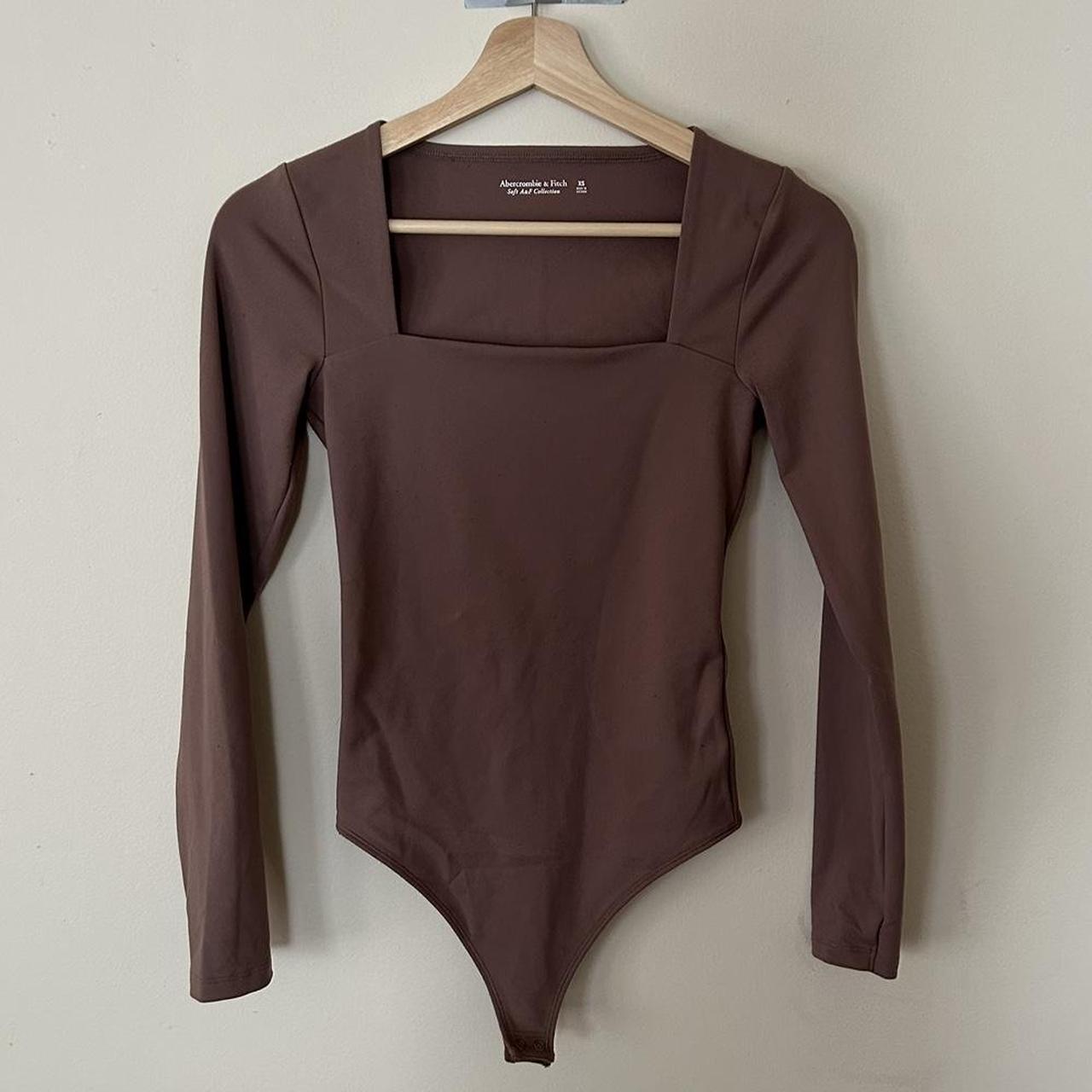 Abercrombie square neck bodysuit, worn once!... - Depop