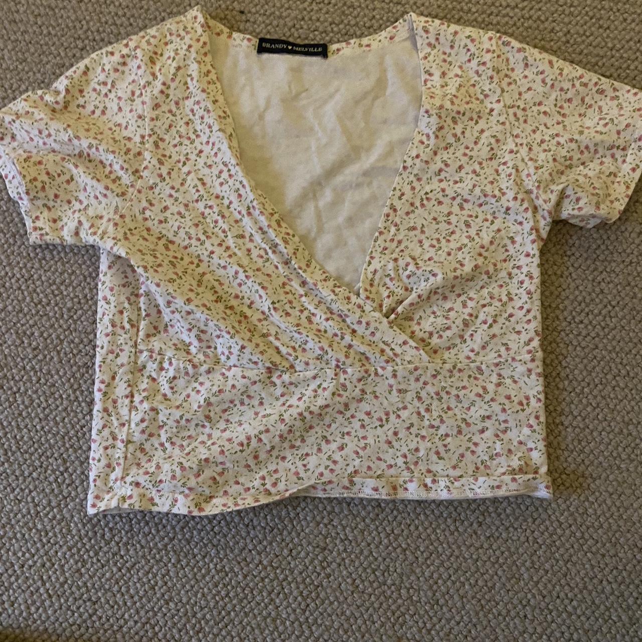 Cute Brandy Melville Crop cross over top really... - Depop
