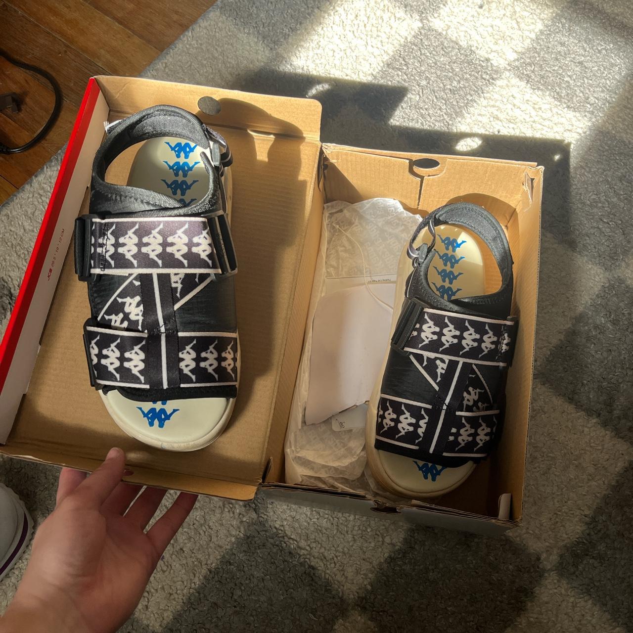 Kappa slides size 6 wore 3 times super clean - Depop