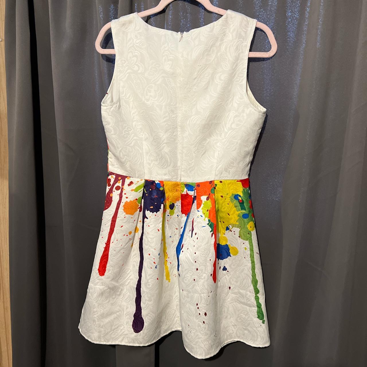 Super cute Paint Splatter Dress!! Size Large but... - Depop