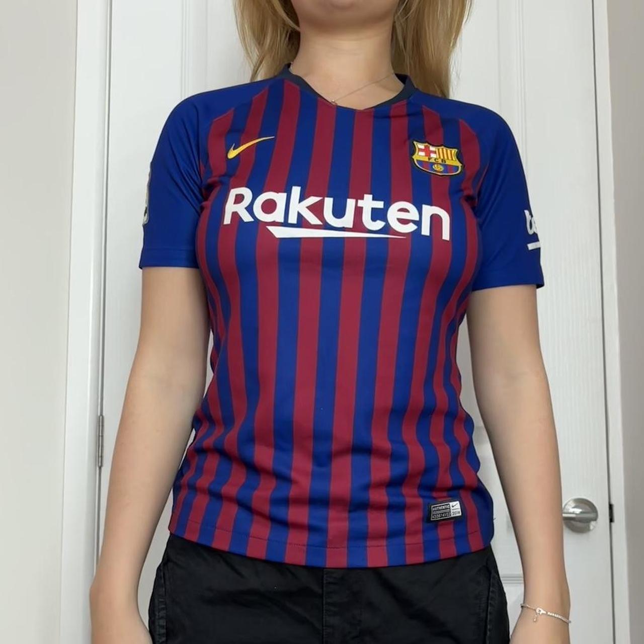 Barcelona dri-fit blue and red football top. Great... - Depop