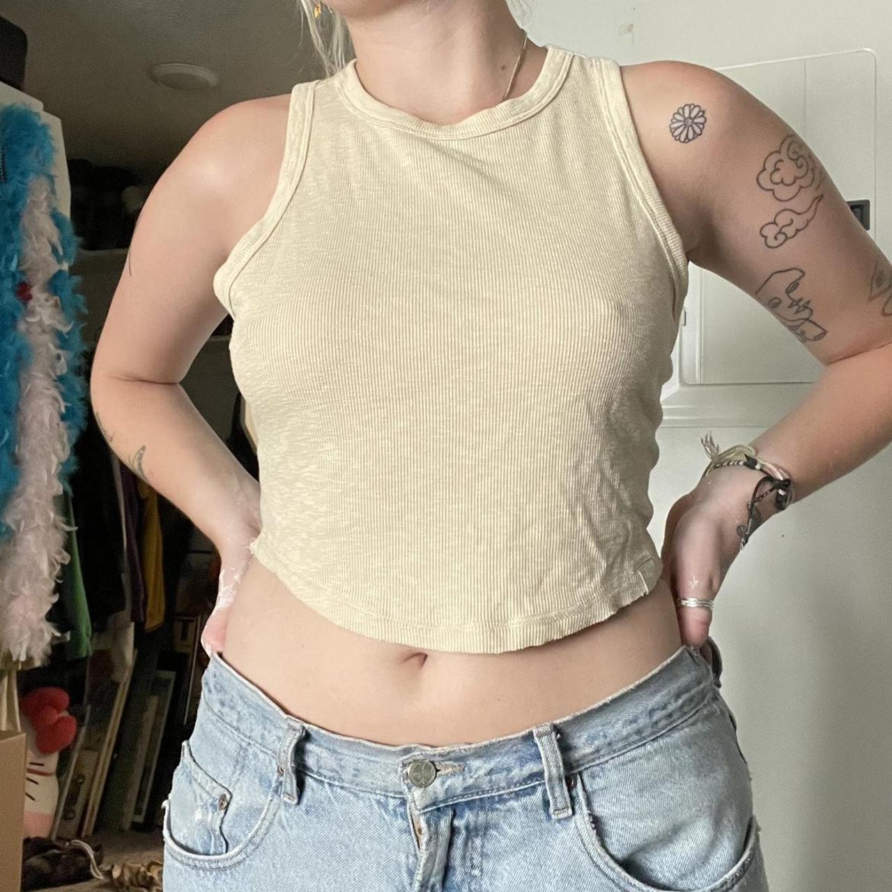 tan tank top, worn once 🩵🩵 - Depop
