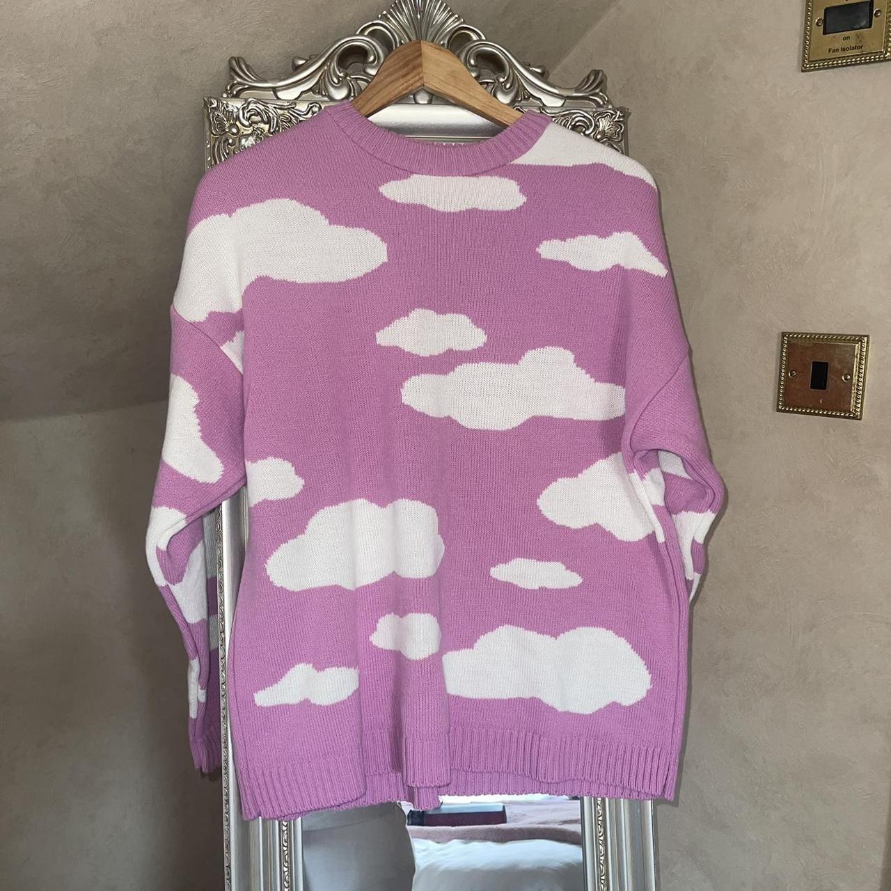 Asos pink cloud jumper Worn once Size 10 - Depop