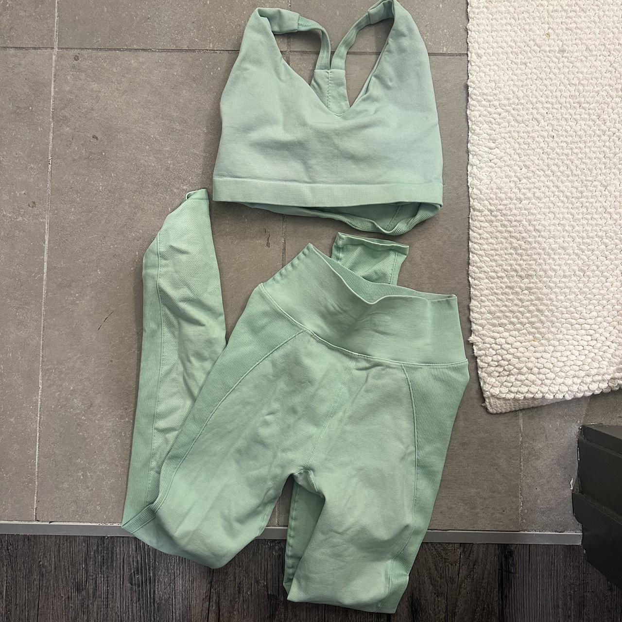 Free people movement light green workout set, size... - Depop