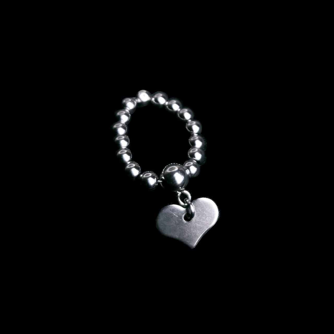 Small Heart beaded ring 🖤 • Brand new • High polish... - Depop