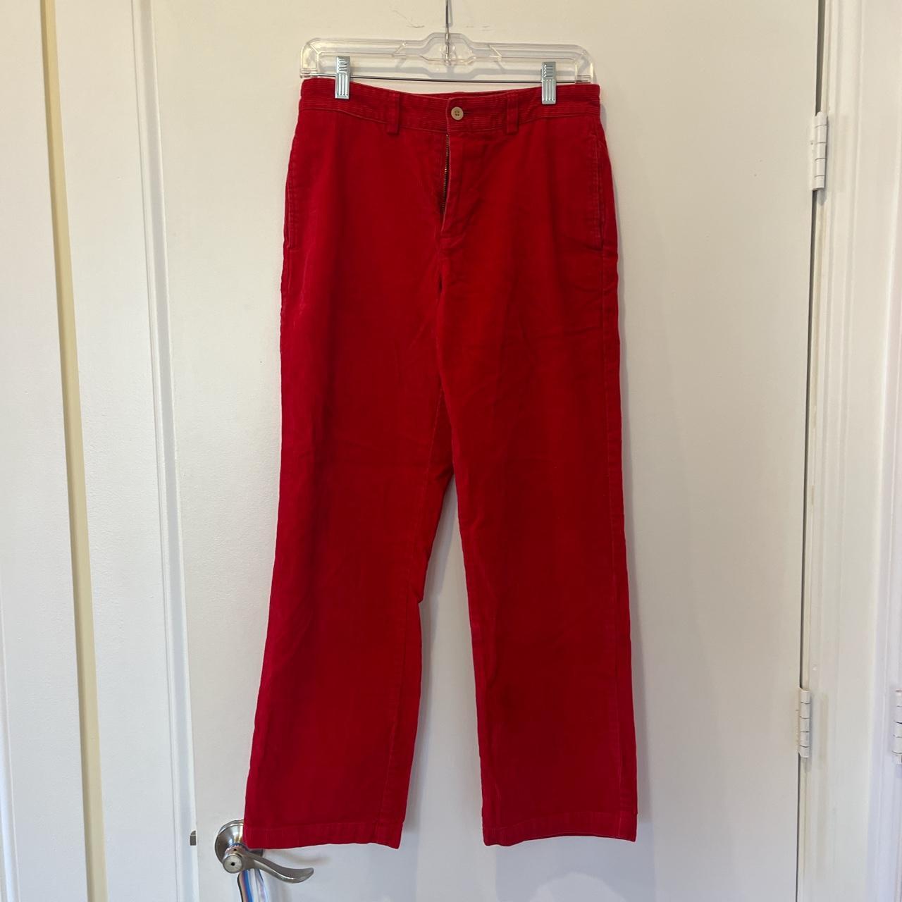 Cropped red corduroy pants - Depop