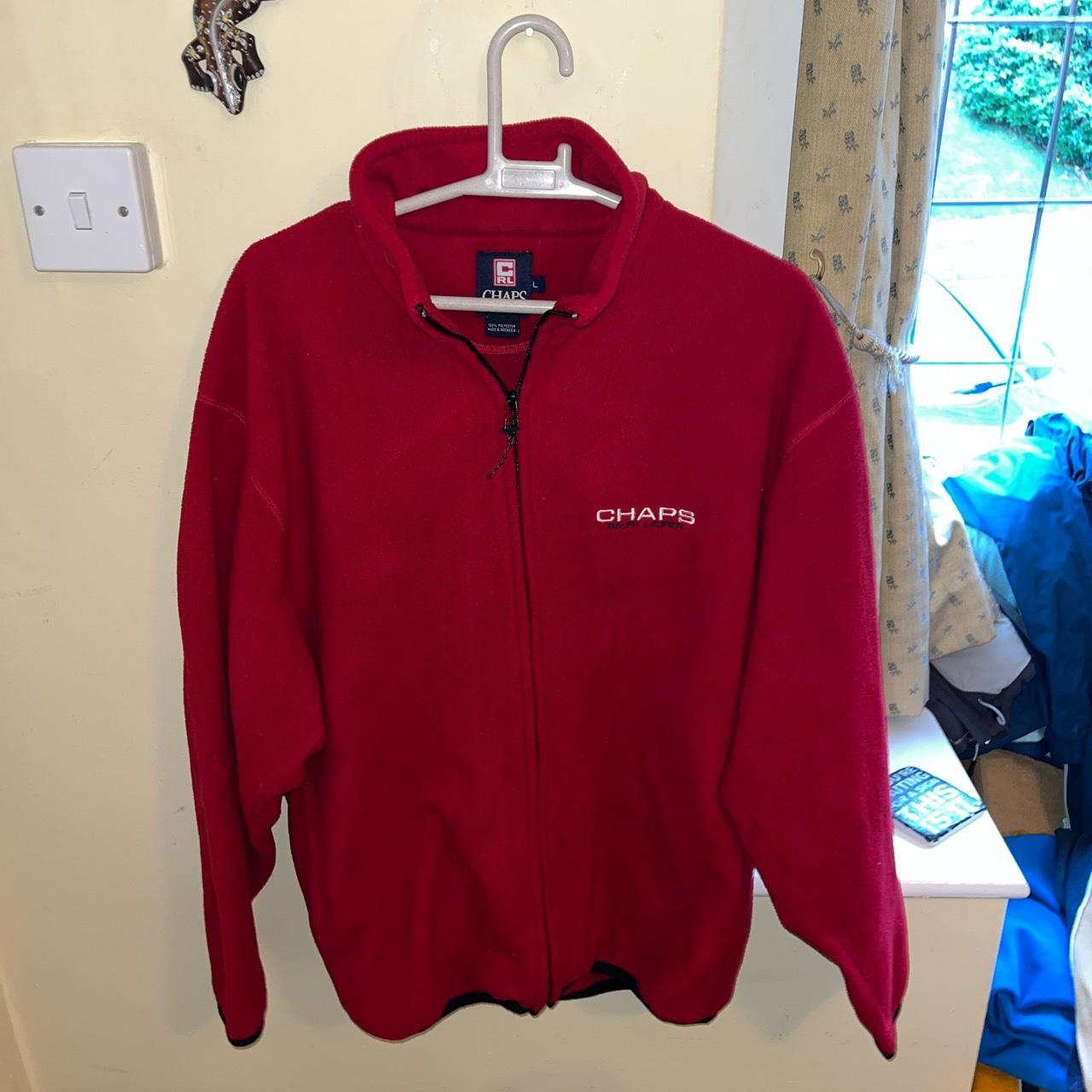 Large red Chaps fleece jacket in perfect condition.... - Depop