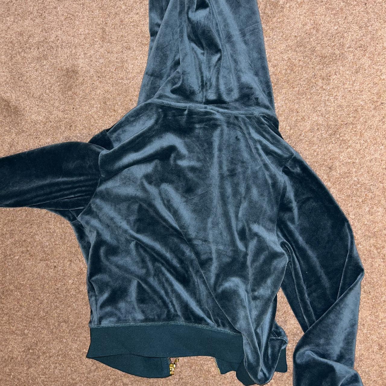 teal/blue juicy couture velour zip up hoodie,... - Depop