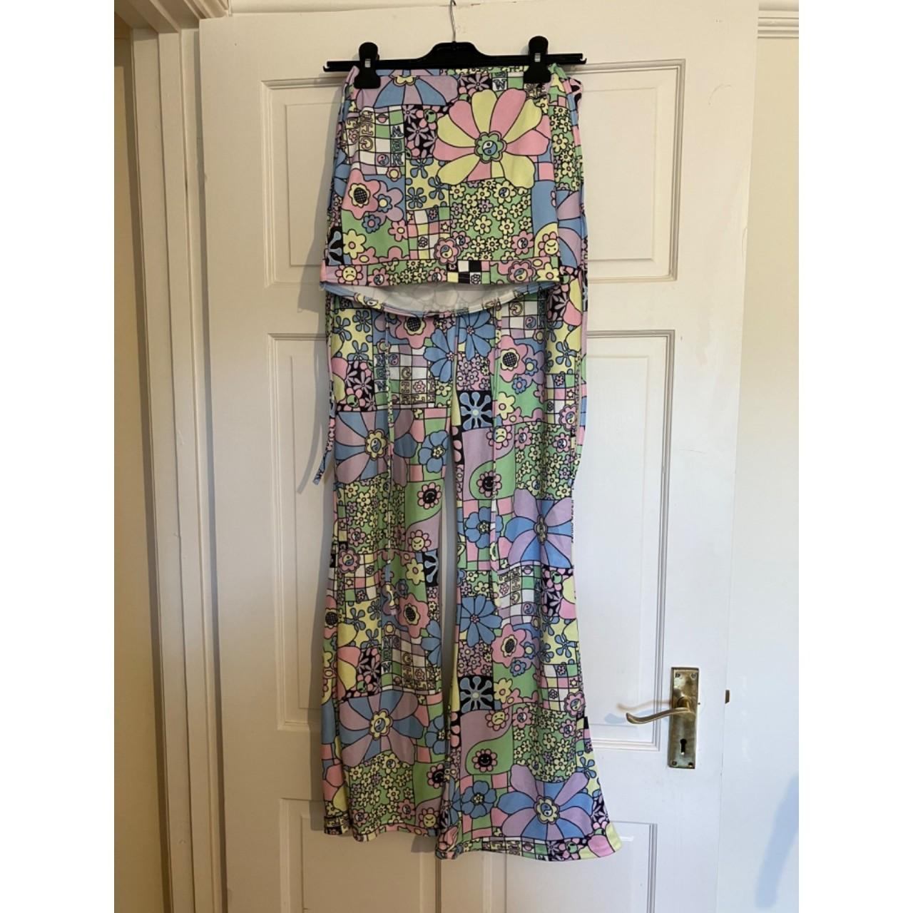 New Girl Order flower power flares and crop top. Top... - Depop