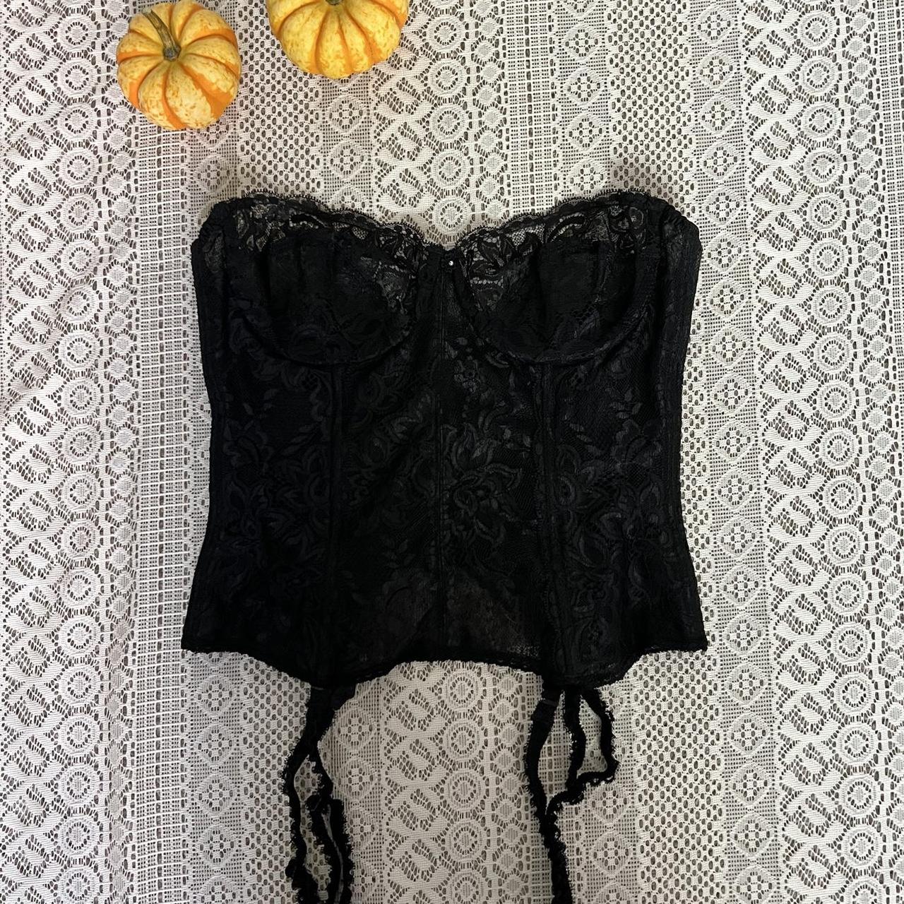 Floral mesh corset Size small 12 inches long 13... - Depop