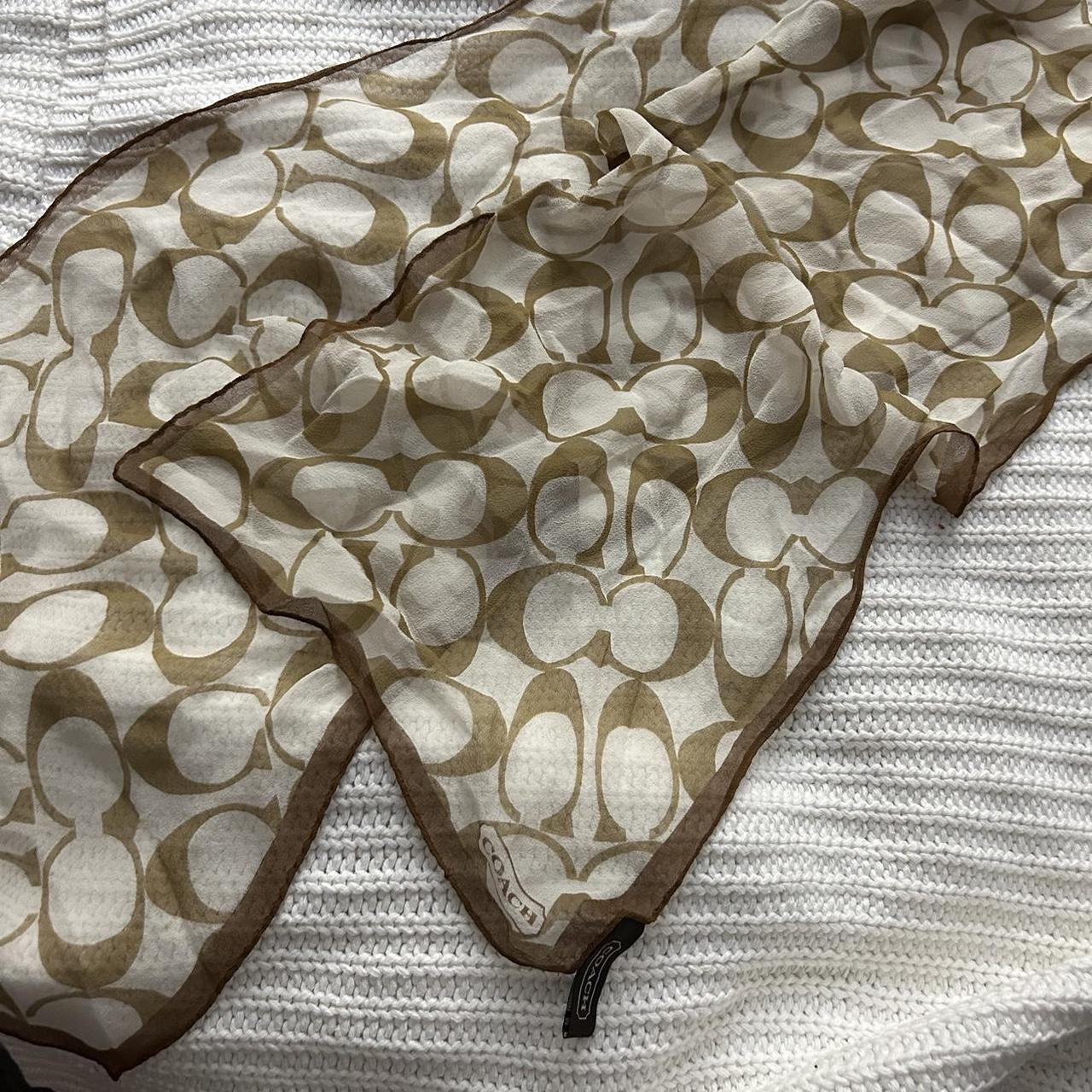 coach monogram scarf has 3 tears, shown in photos - Depop