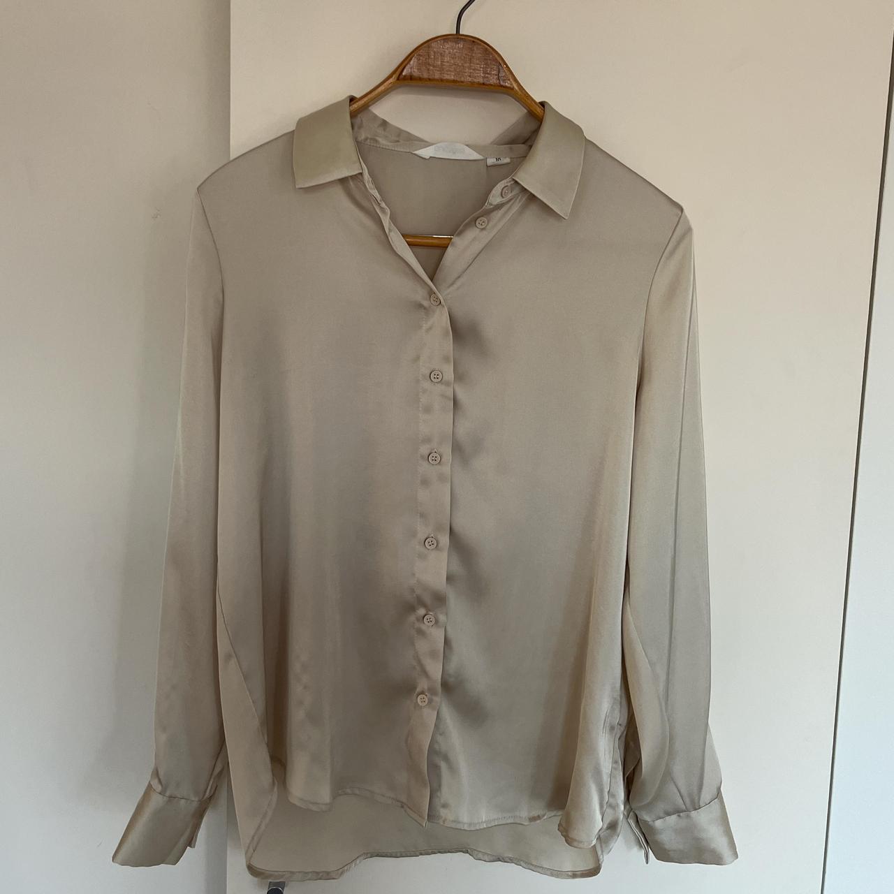 Satin champagne blouse. Last pic for reference... - Depop