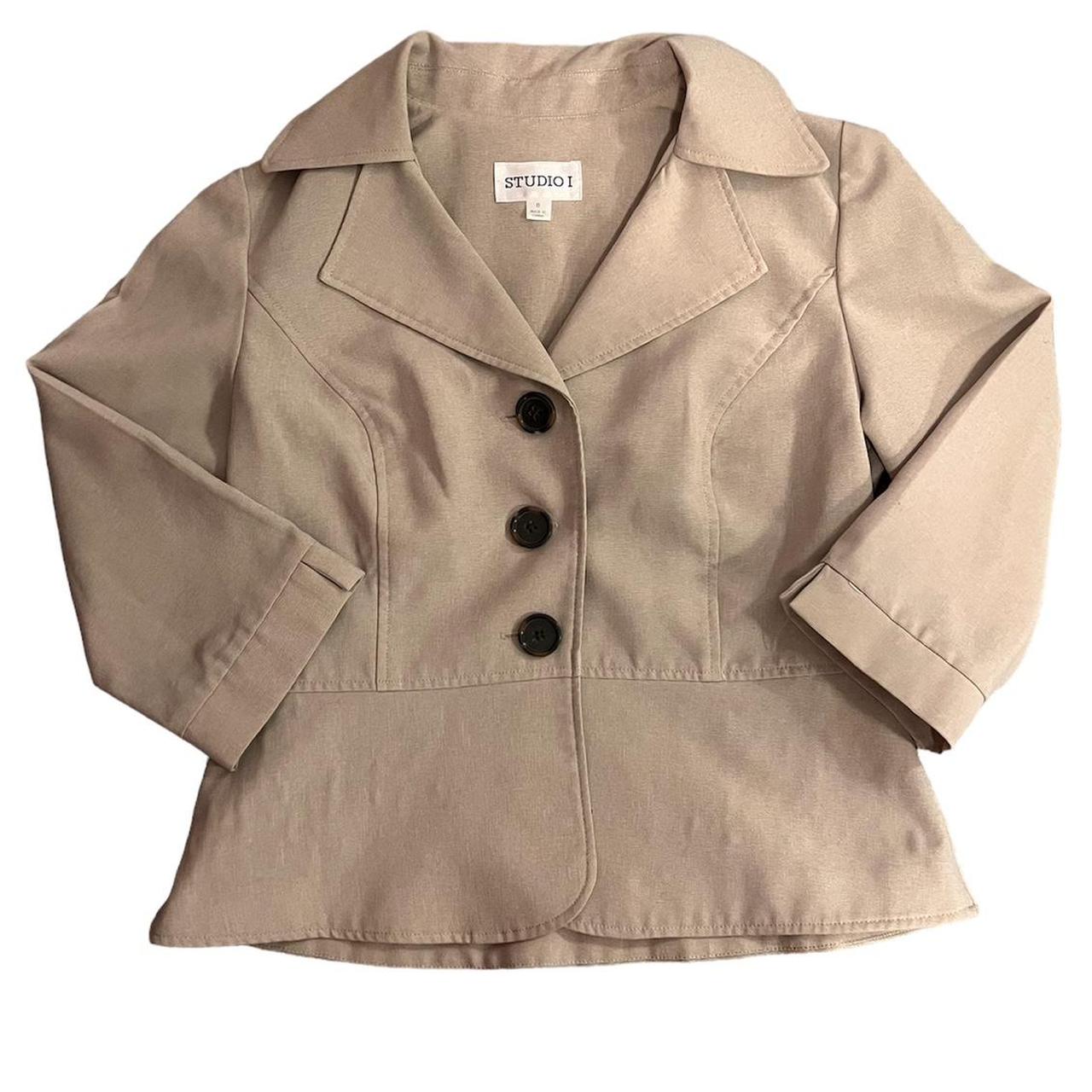 cute tan button up jacket - Depop