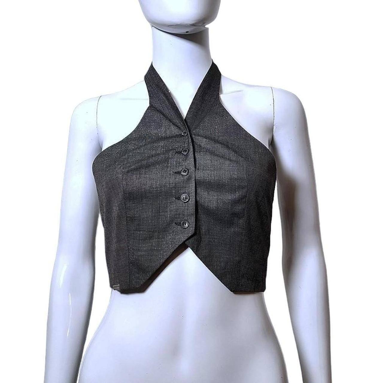 Vintage y2k Cop Copine crop halterneck top size 10uk... - Depop