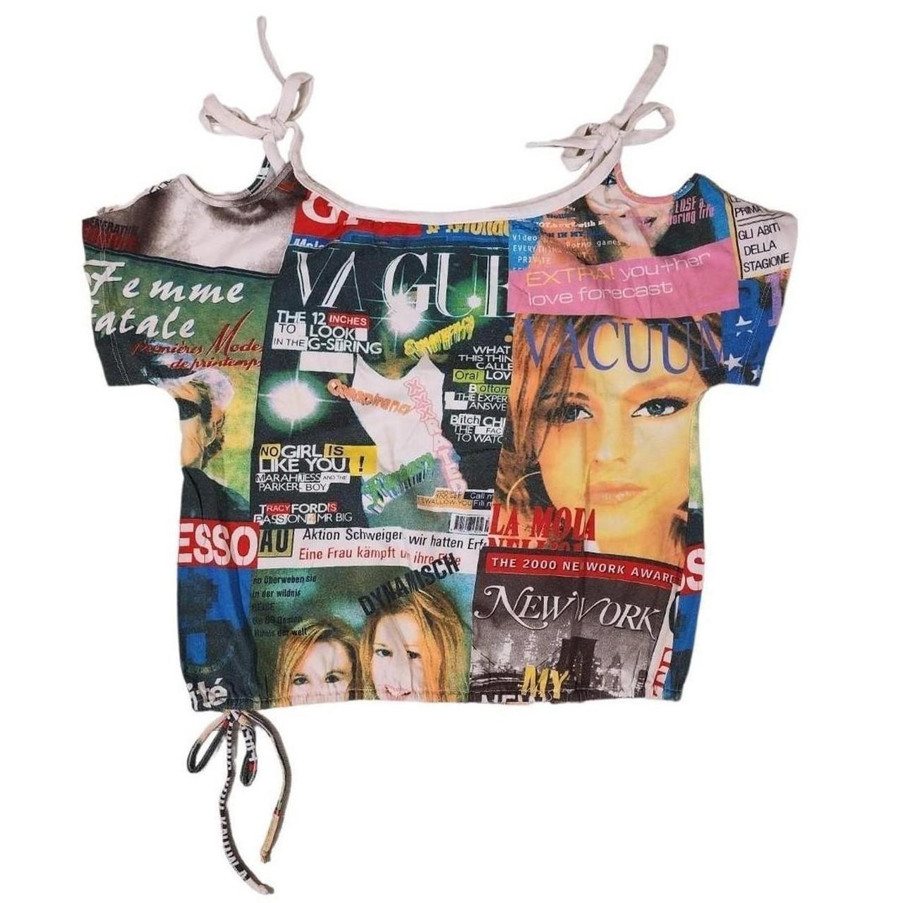 Vintage D&G newspaper 2000s iconic print top size... - Depop