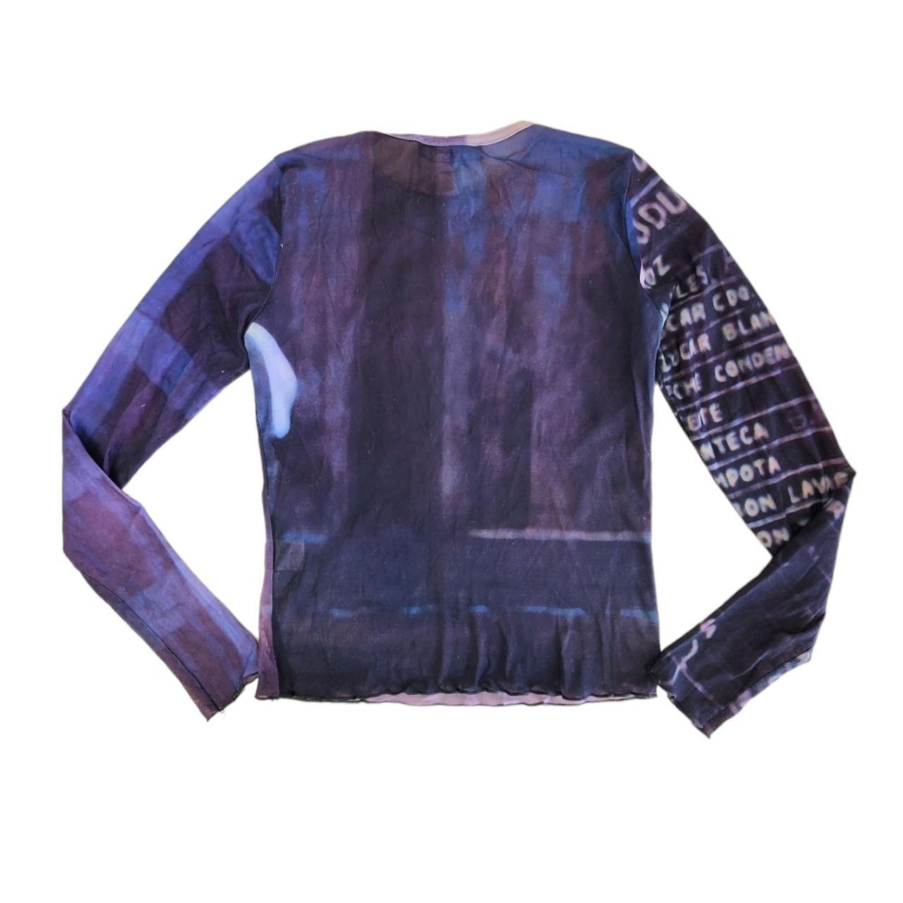 Vintage y2k cop copine mesh graphic top size 10uk... - Depop