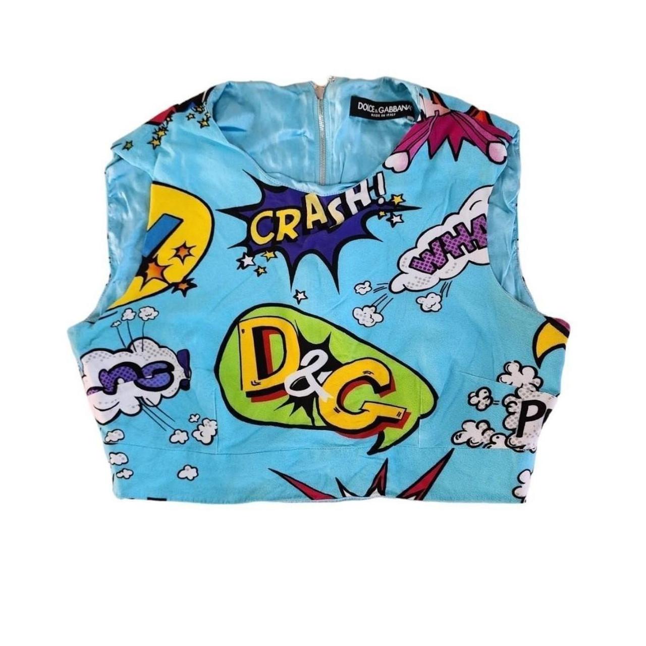 Dolce&Gabbana cartoon print crop top size 8uk/S Has... - Depop