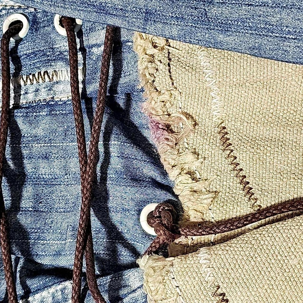 Vintage y2k Roberto Cavalli corset style denim... | Depop