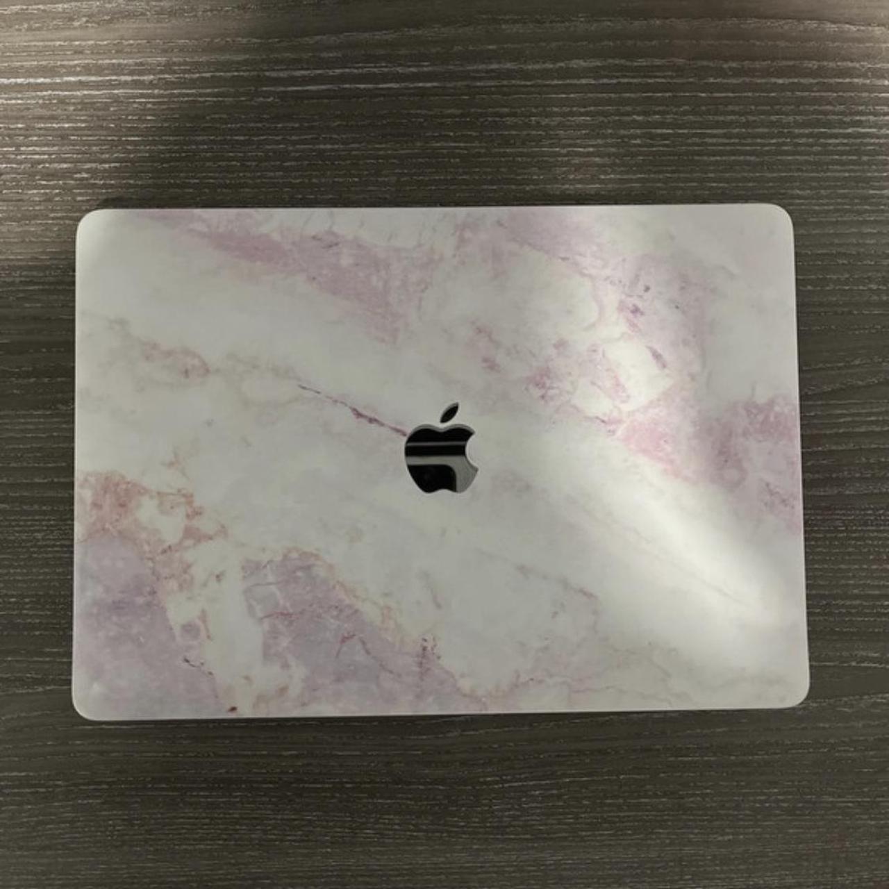 pink marble macbook case shown on 2020 13” macbook air - Depop