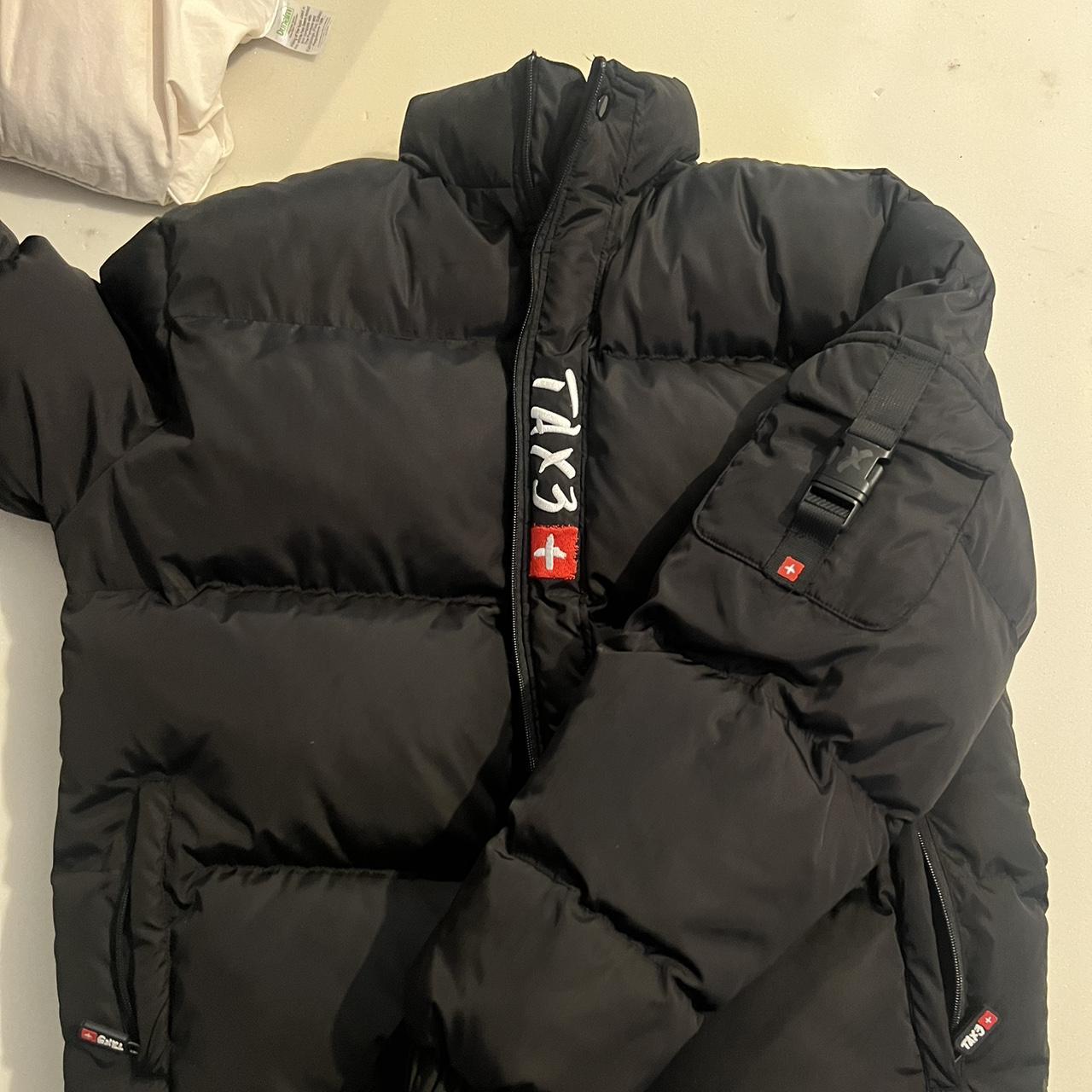Black TAX3 tax puffer jacket #pufferjacket trapstar - Depop