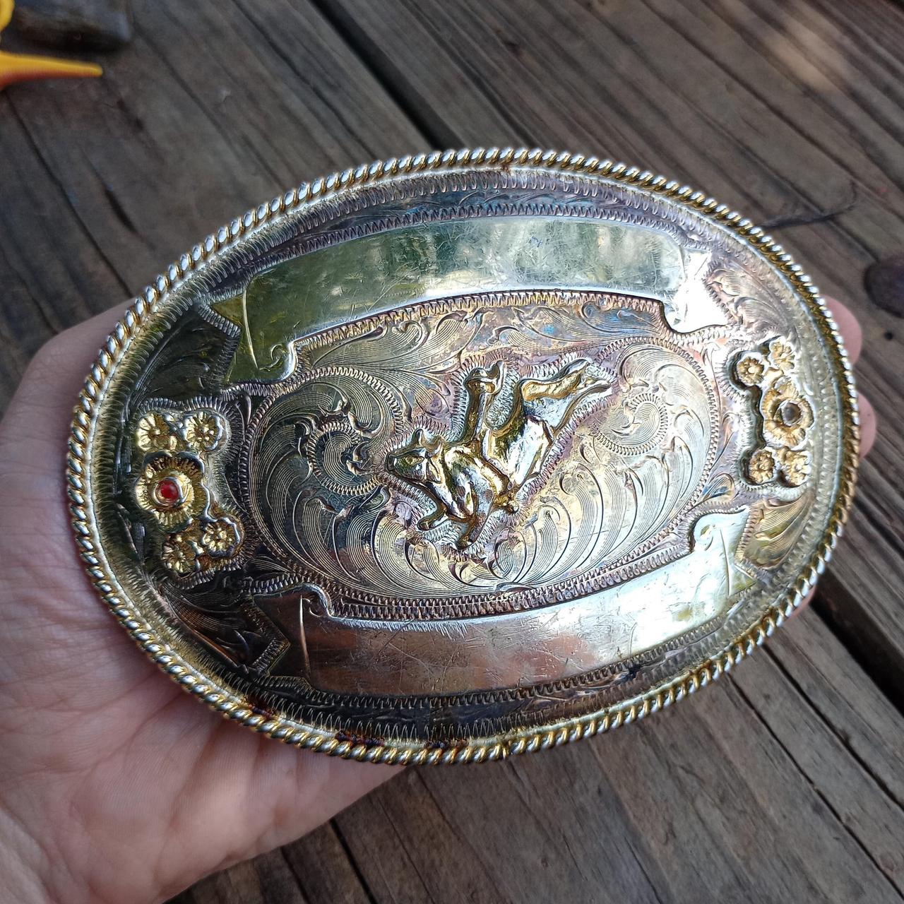 Vintage belt buckle. Huge oversized buckle. Regular... - Depop