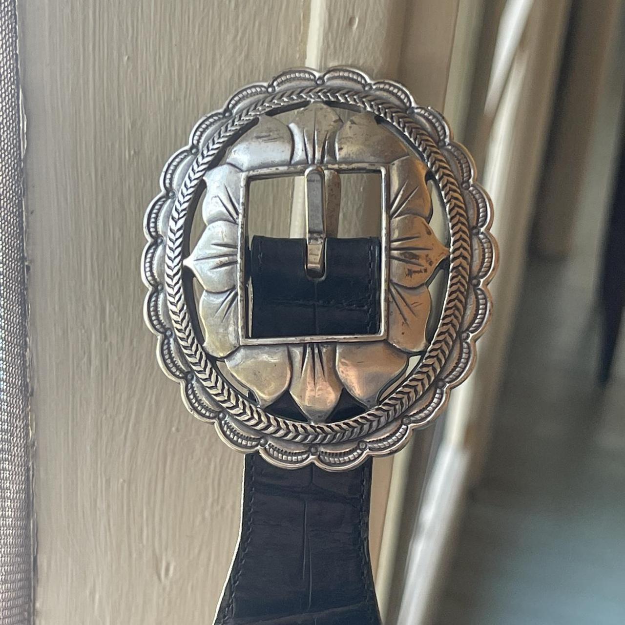 Flower buckle belt Size M True vintage - Depop