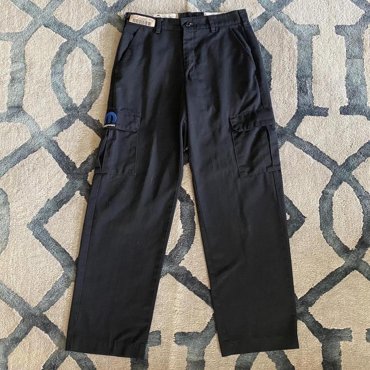vintage black automotive technician pants with cargo... - Depop